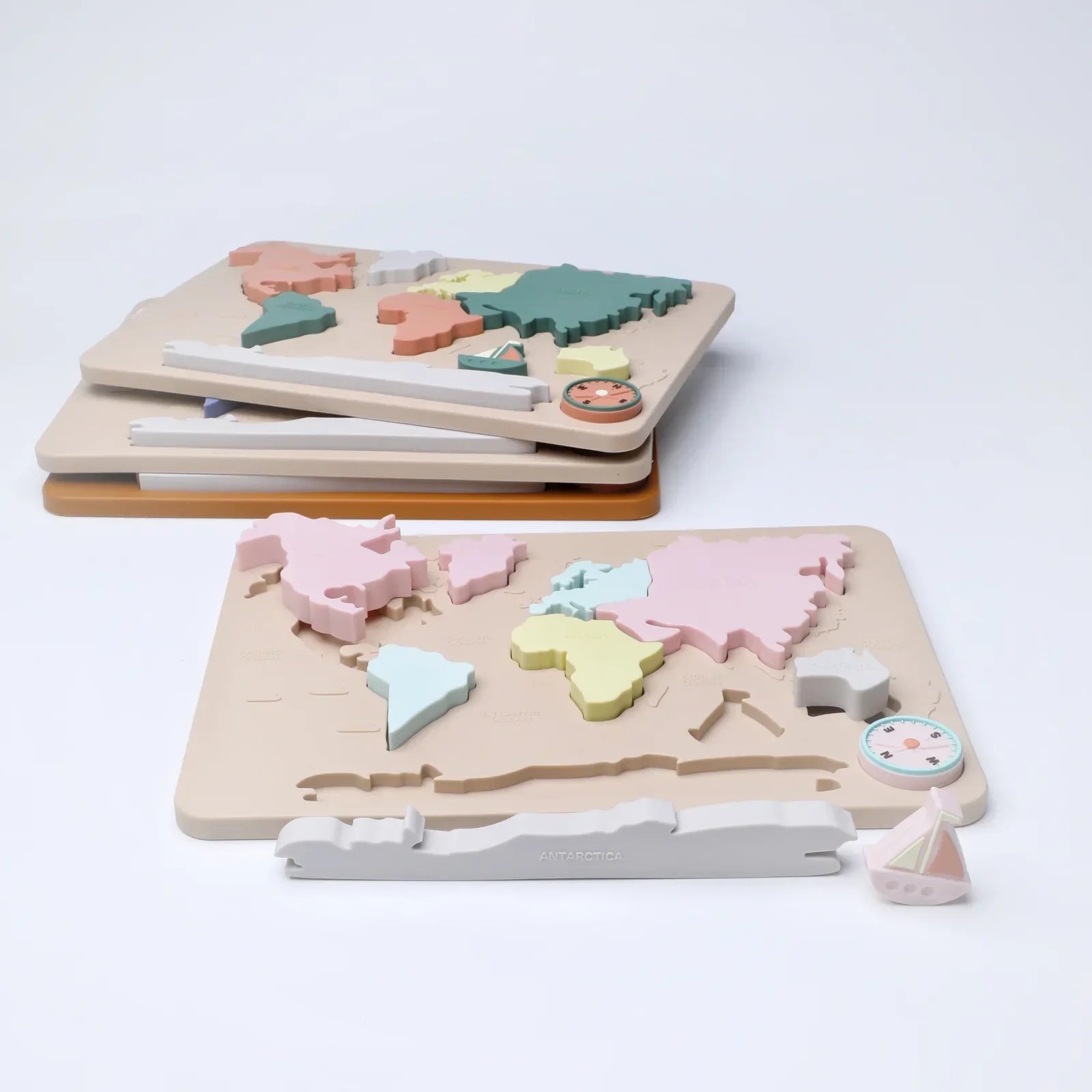 Quebra-Cabeça Montessori de Mapa-Múndi em Silicone